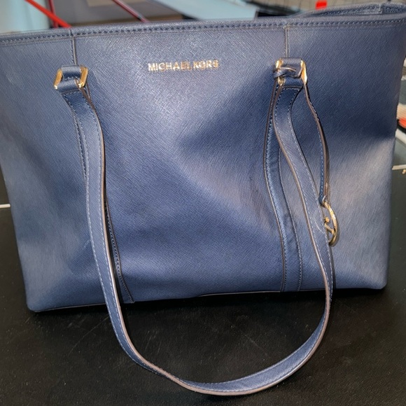 Michael Kors | Bags | Gorgeous Dark Blue Michael Kors Purse In Great ...